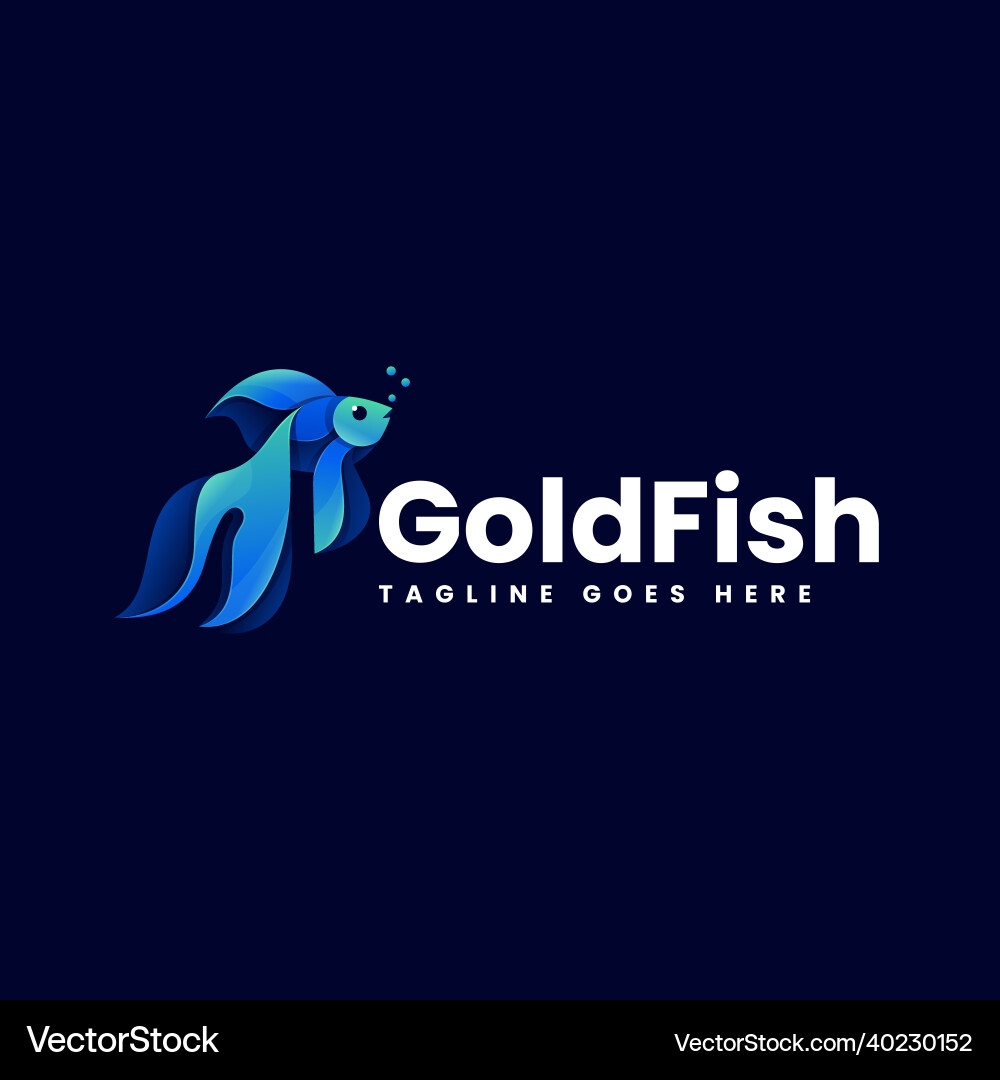 Logo goldfish gradient colorful style Royalty Free Vector