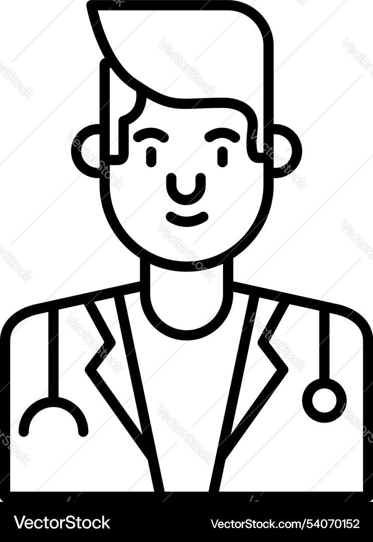 Male doctor line icon design Royalty Free Vector Image