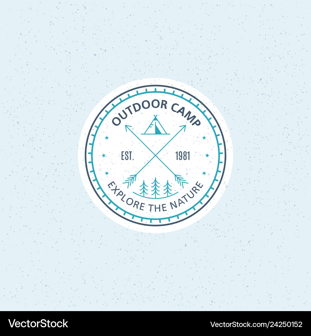 Outdoor camp logo Royalty Free Vector Image - VectorStock