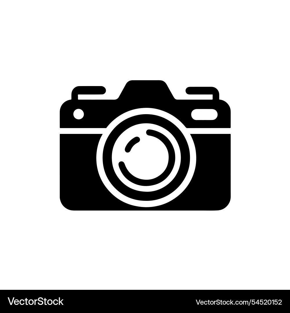 Simple black camera icon Royalty Free Vector Image