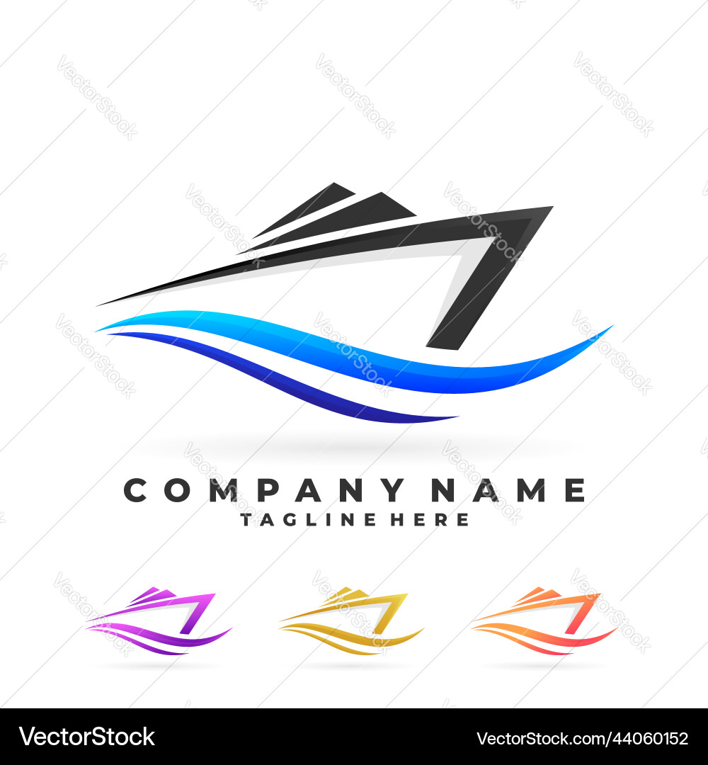 Simply yacht logo design template Royalty Free Vector Image