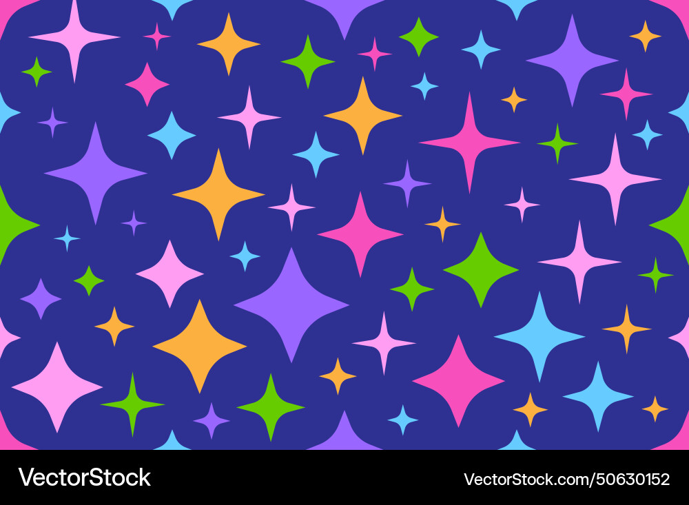 Sparkle star seamless pattern sparkling stars Vector Image
