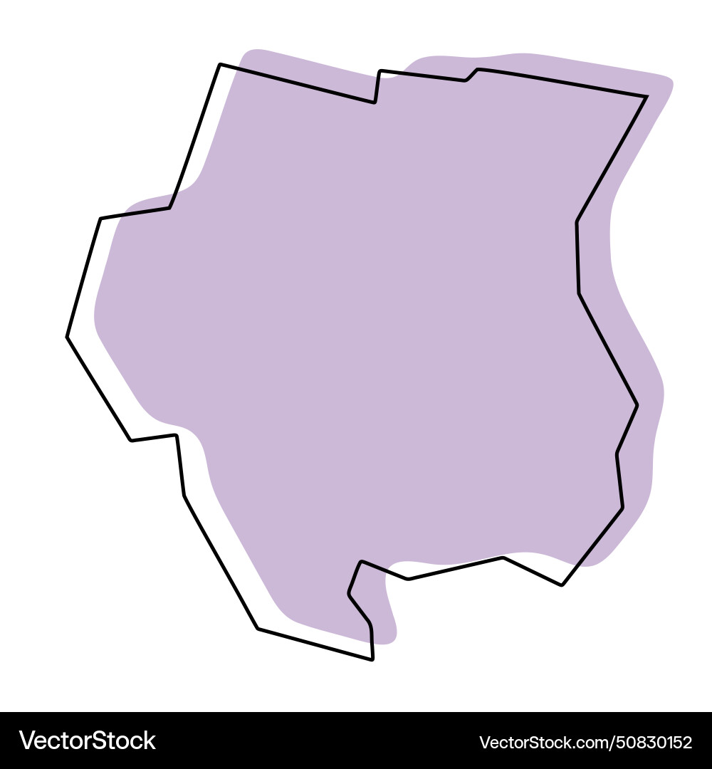 Suriname simplified map Royalty Free Vector Image