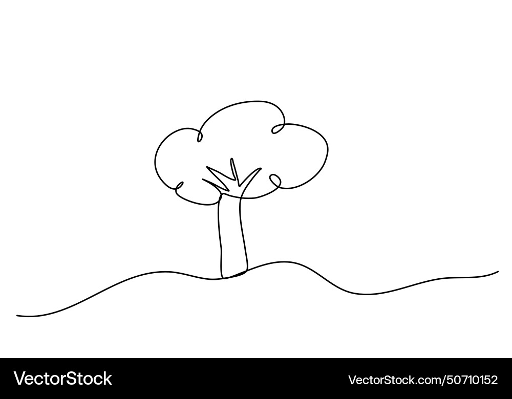 Tree one line drawing animation with alpha channel