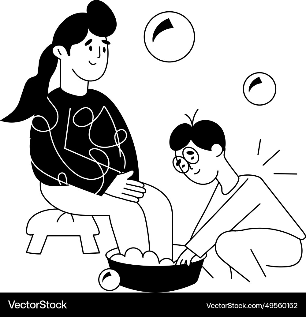 Washing feet Royalty Free Vector Image - VectorStock
