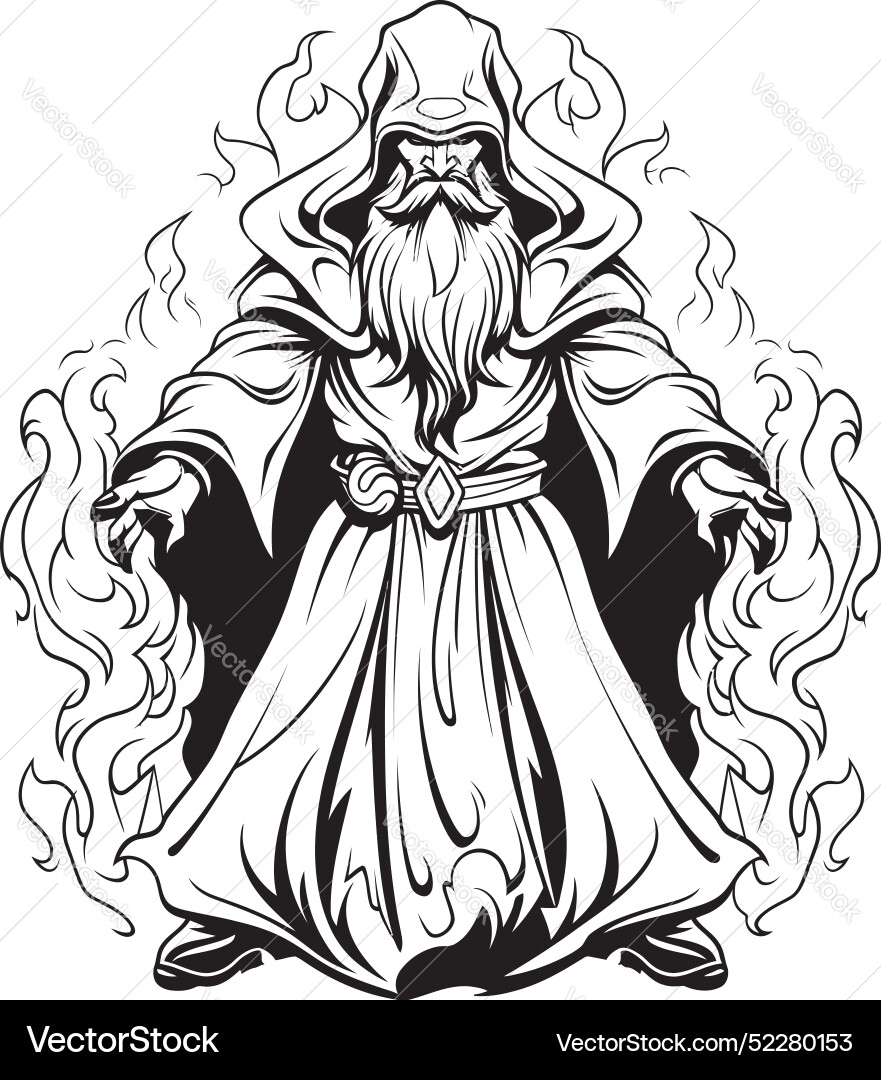 Adamantine enchantment iconic sorcerer emblem Vector Image