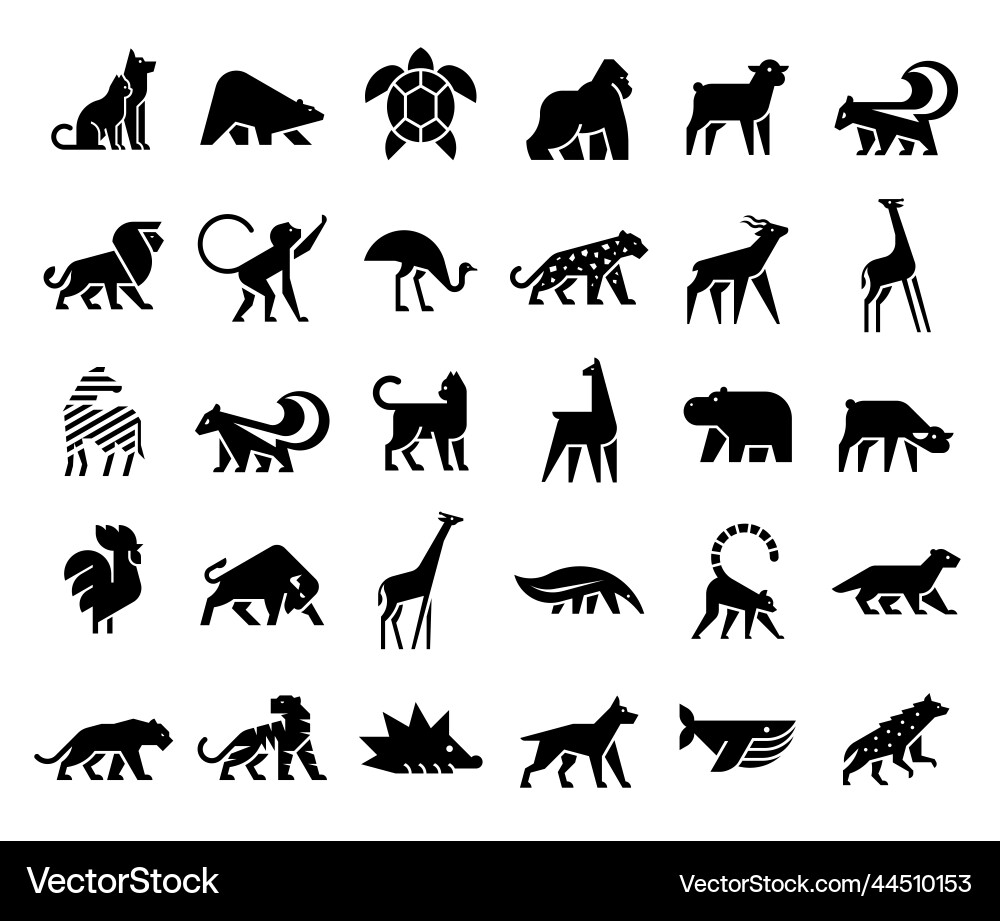 Animals logos collection Royalty Free Vector Image