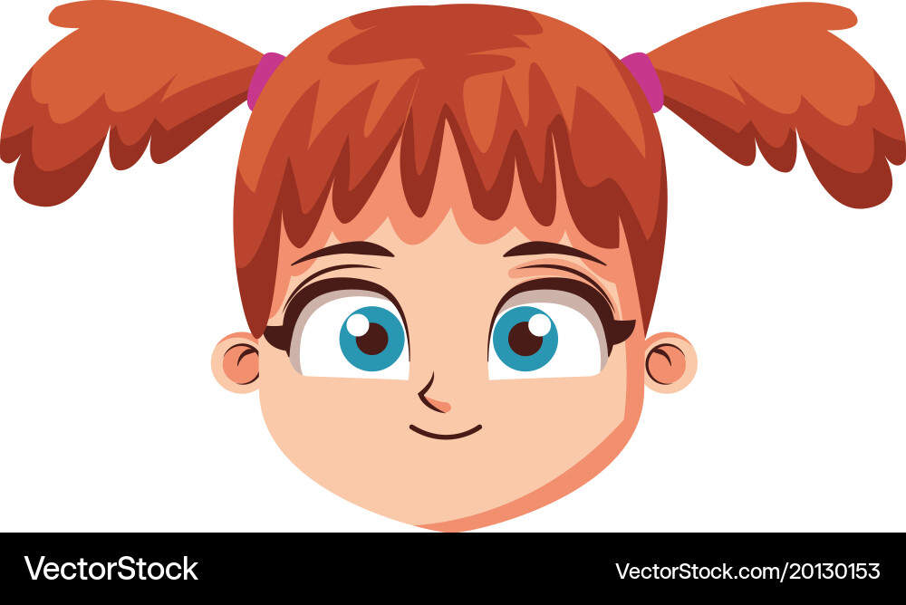 Beautiful girl face cartoon Royalty Free Vector Image