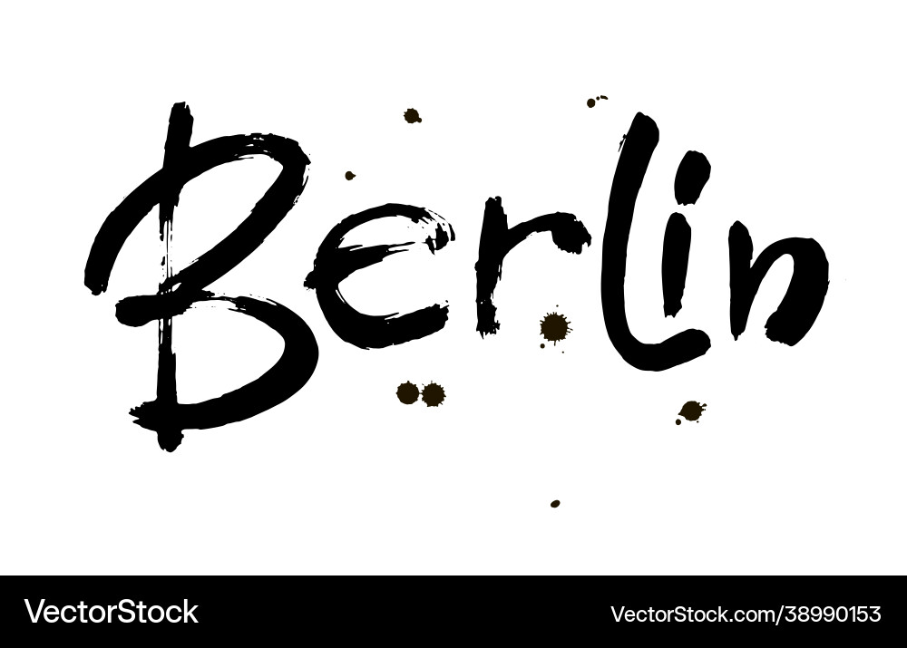 Berlin capital germany ink hand lettering Vector Image