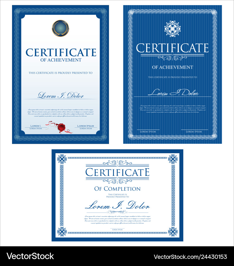Certificate Templates Collection Royalty Free Vector Image