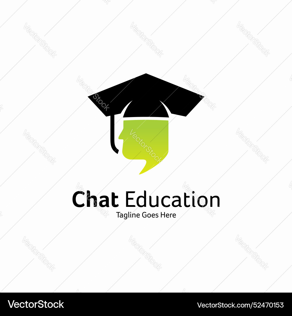 Chat education logo design concept Royalty Free Vector Image