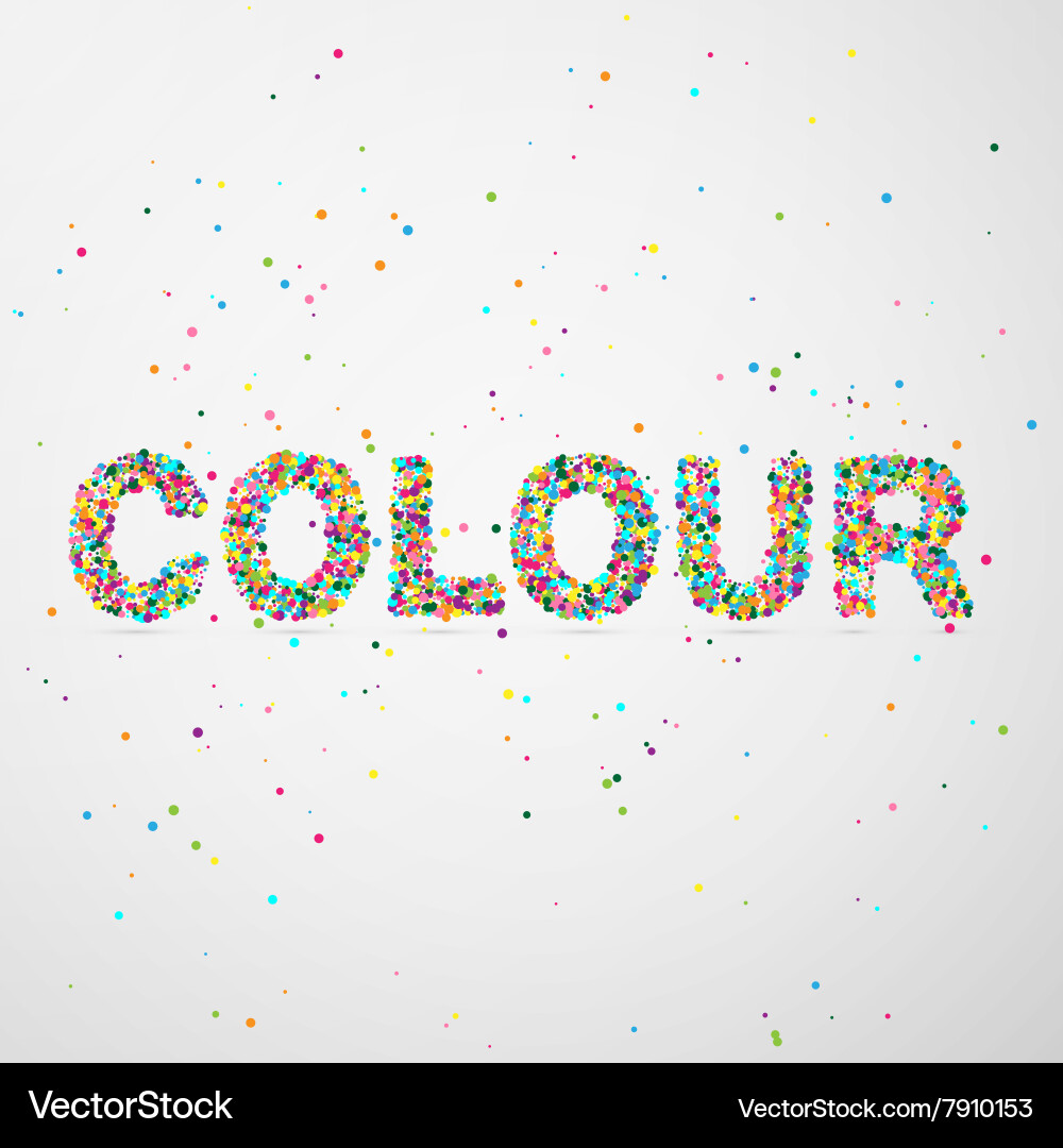 Color word consisting of colored particles Vector Image