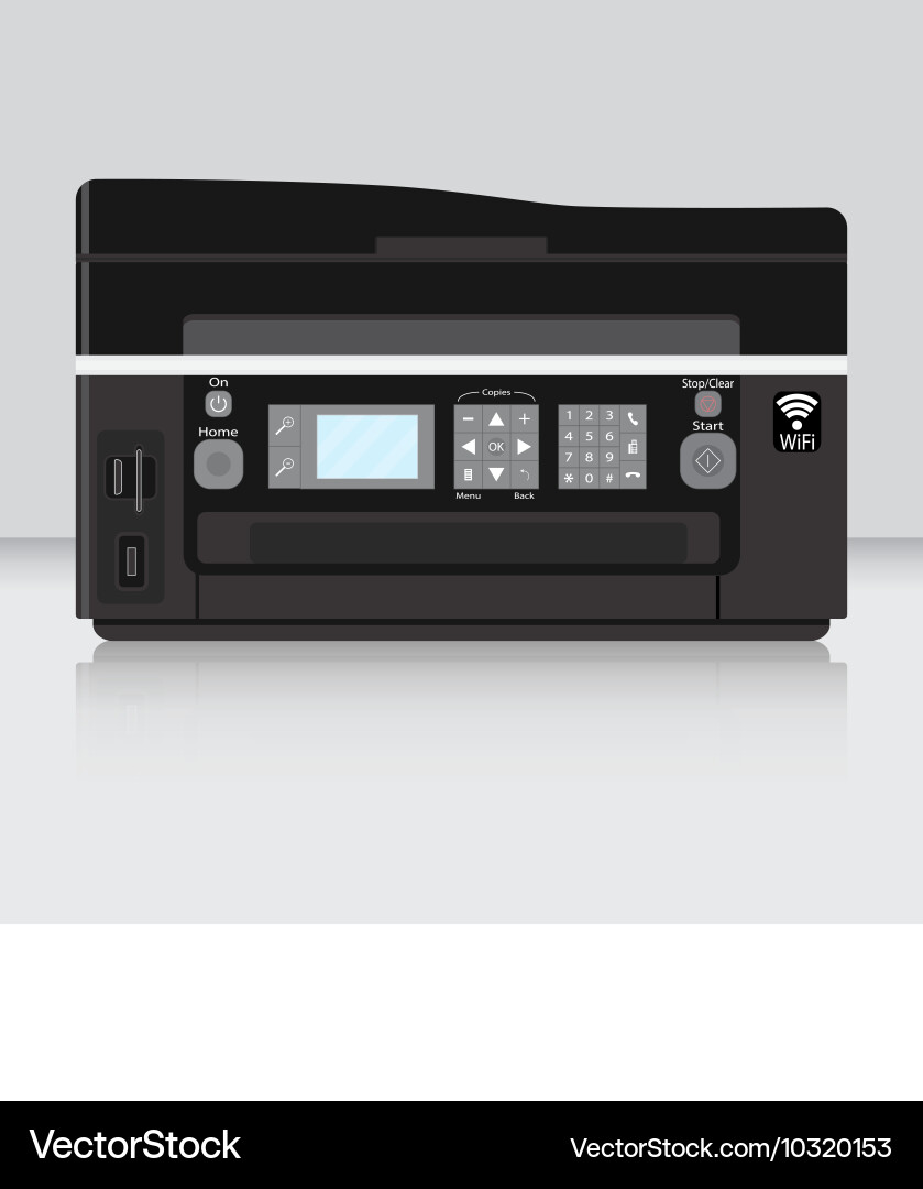 Copier and computer printer flat Royalty Free Vector Image