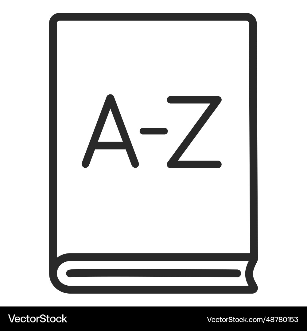 Dictionary book stroke Royalty Free Vector Image