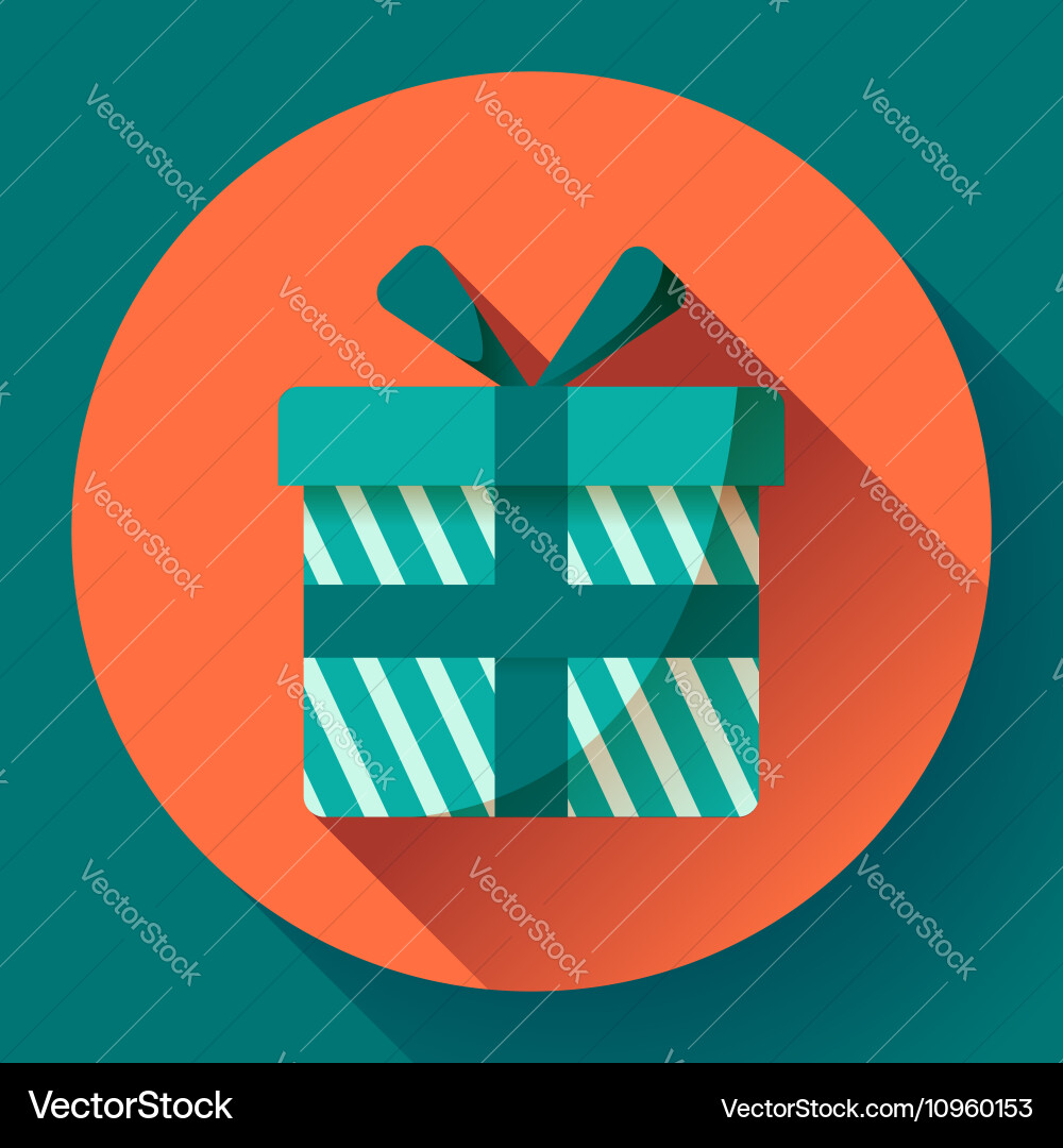 Gift icon flat Royalty Free Vector Image - VectorStock