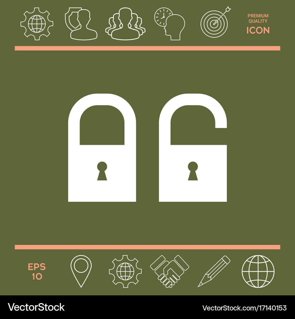 Lock unlock - set ico Royalty Free Vector Image