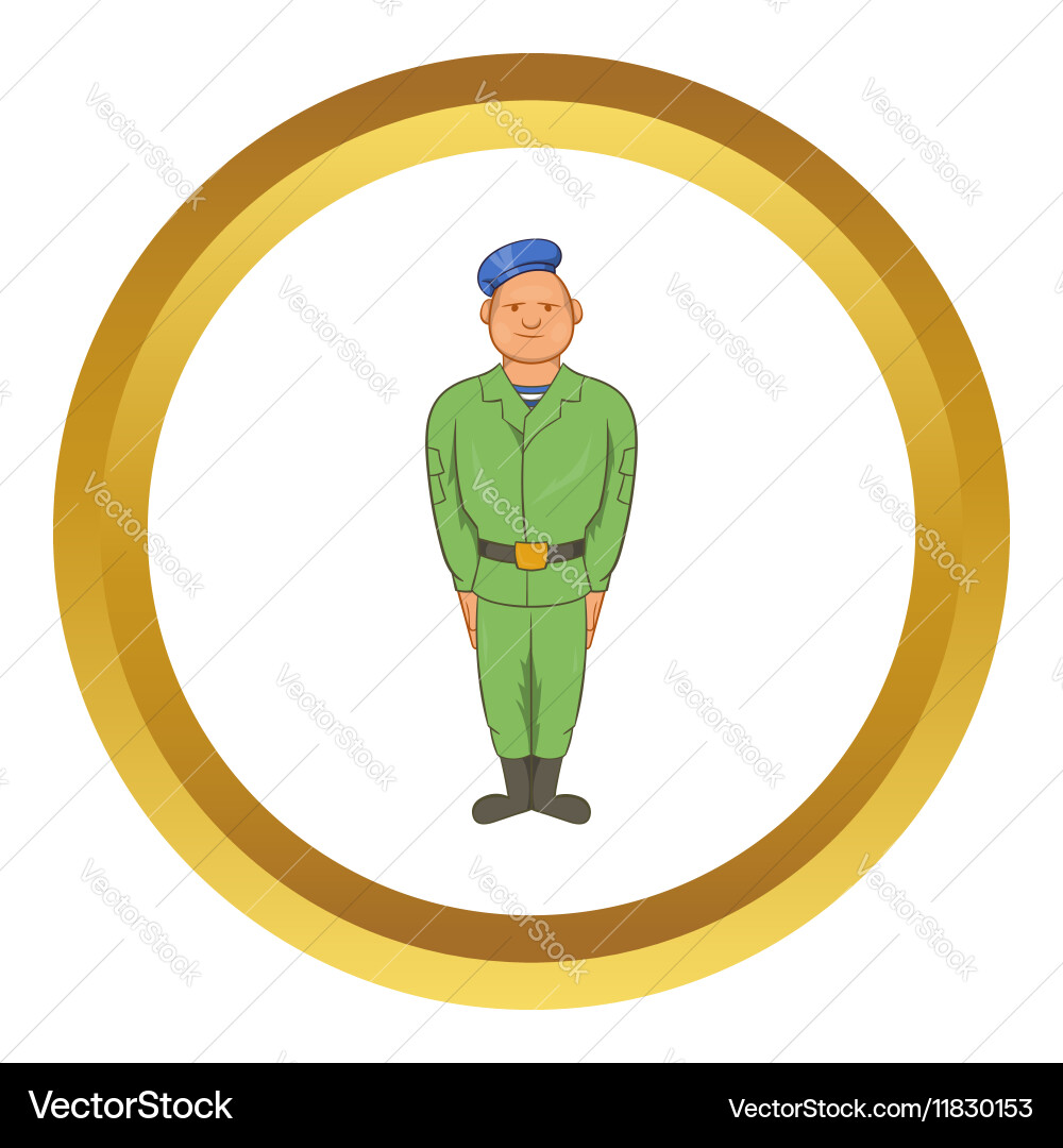 Man in green army uniform icon Royalty Free Vector Image
