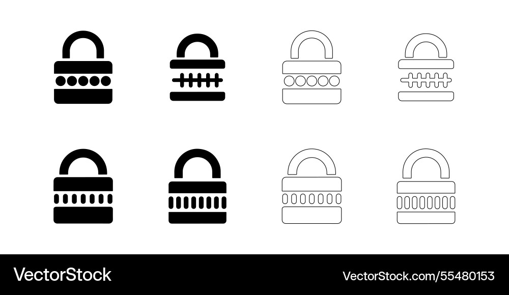 Padlock icons set Royalty Free Vector Image - VectorStock