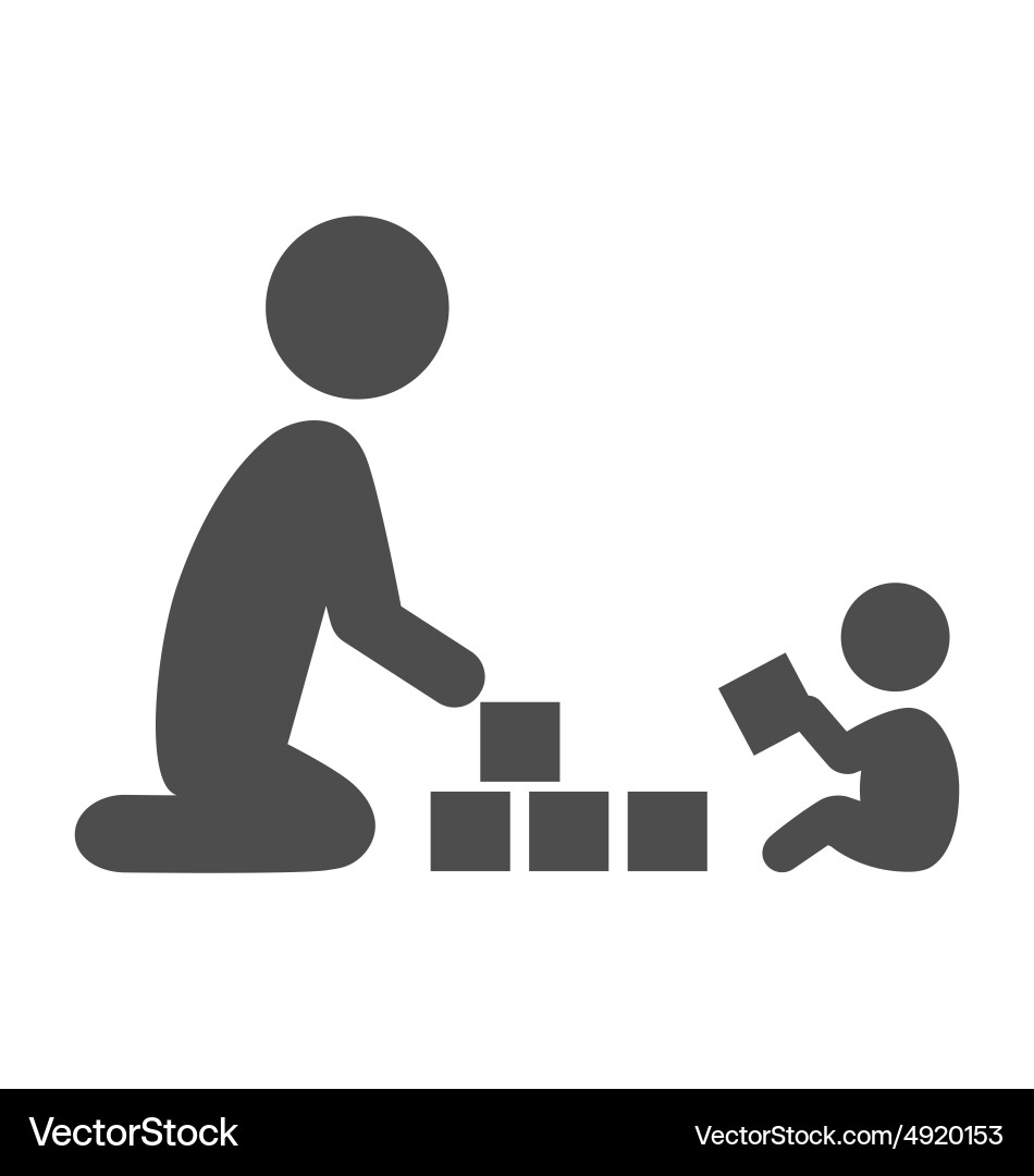 Parent and Baby Playtime Icon Royalty Free Vector Image