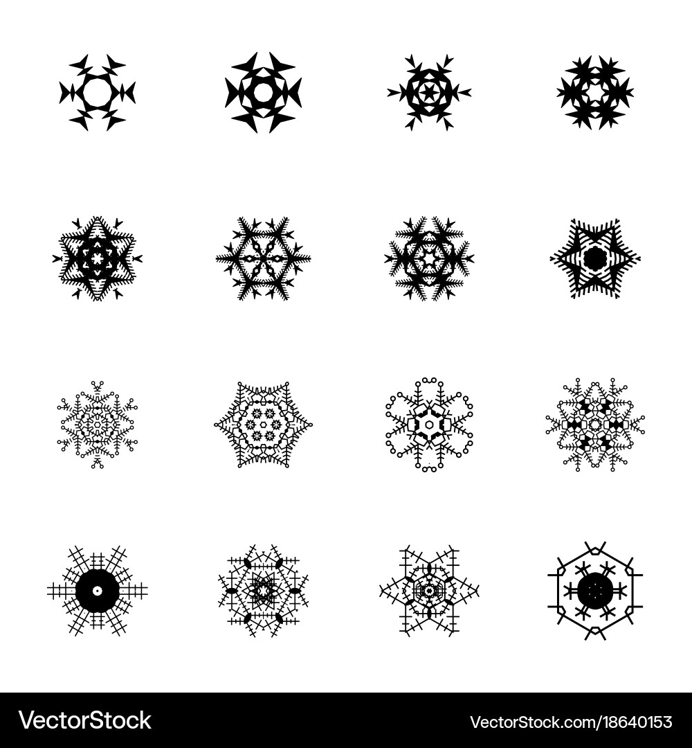 Snowflake icons snow symbol Royalty Free Vector Image