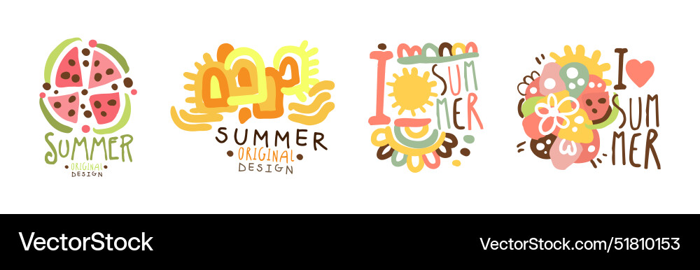 Summer label and original design bright logo Vector Image