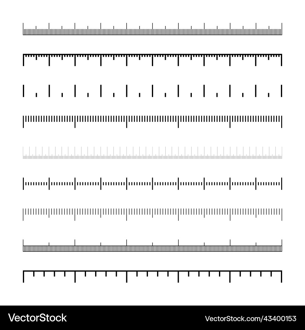 Various measurement scales with divisions Vector Image