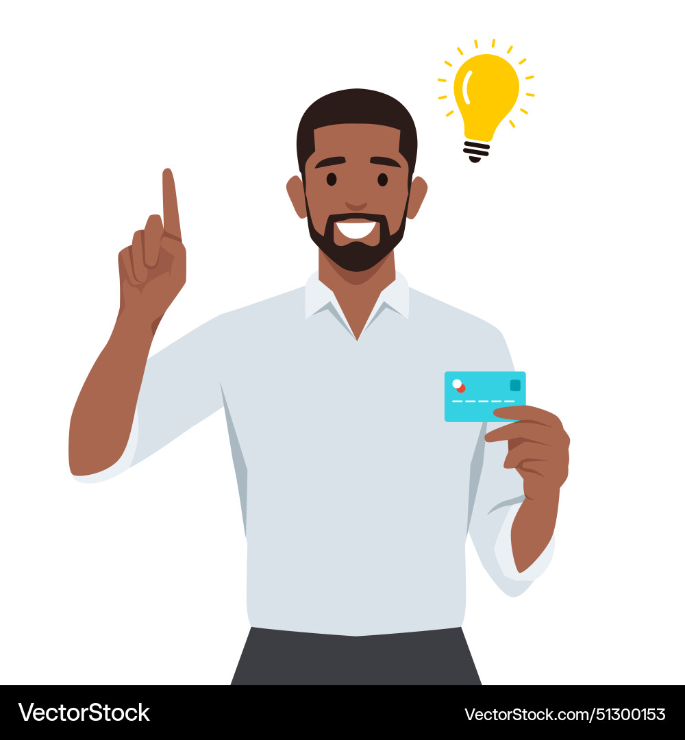 Young man thinking and got an idea for using Vector Image