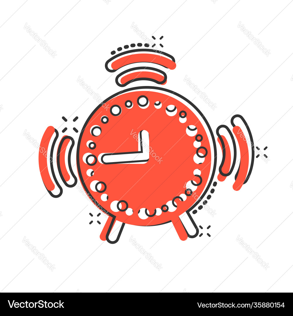 Clock icon in comic style watch cartoon on white Vector Image
