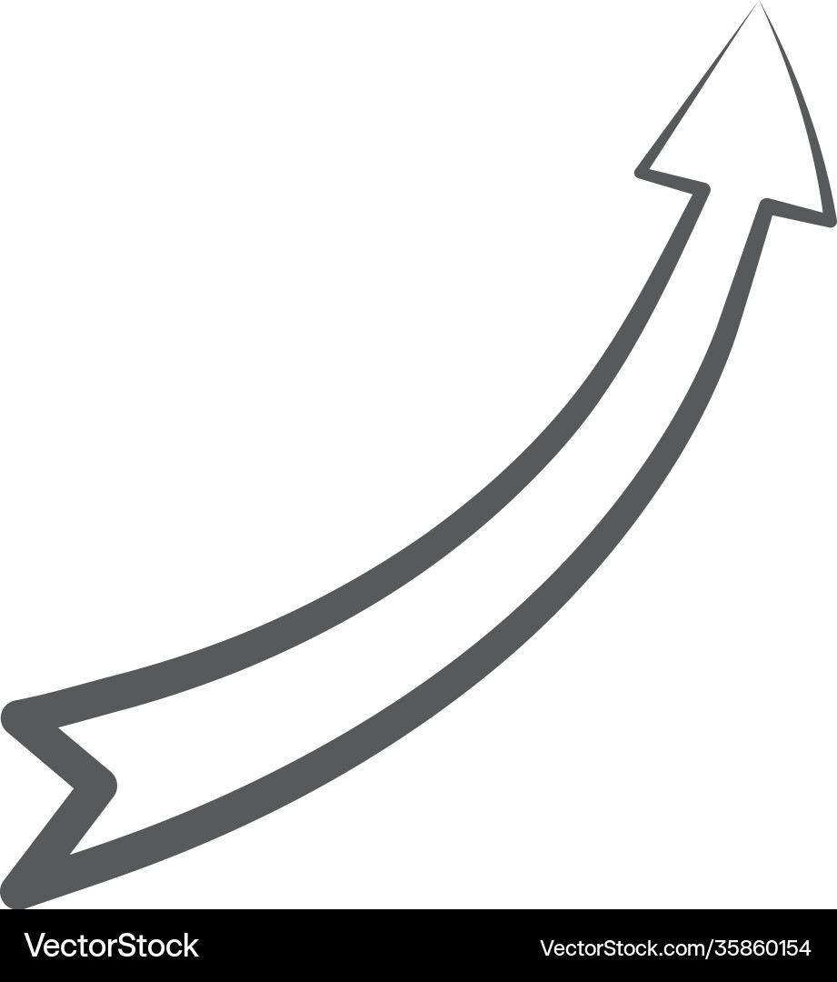 Curved upward Royalty Free Vector Image - VectorStock