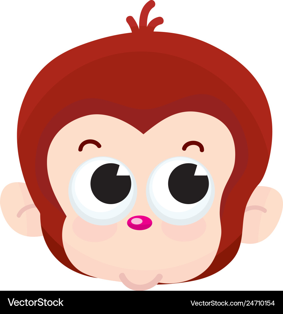 Cute monkey head Royalty Free Vector Image - VectorStock