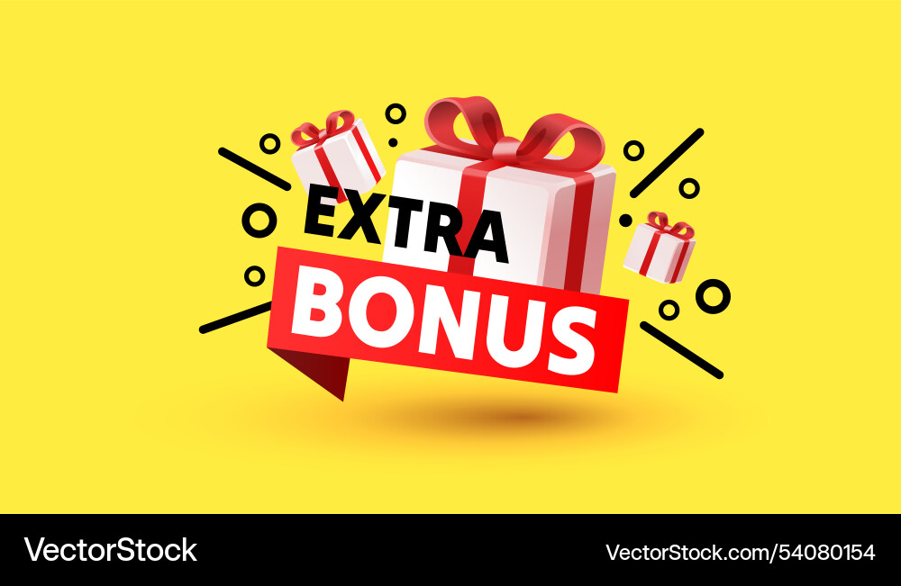 Extra bonus gift tag free product web Royalty Free Vector