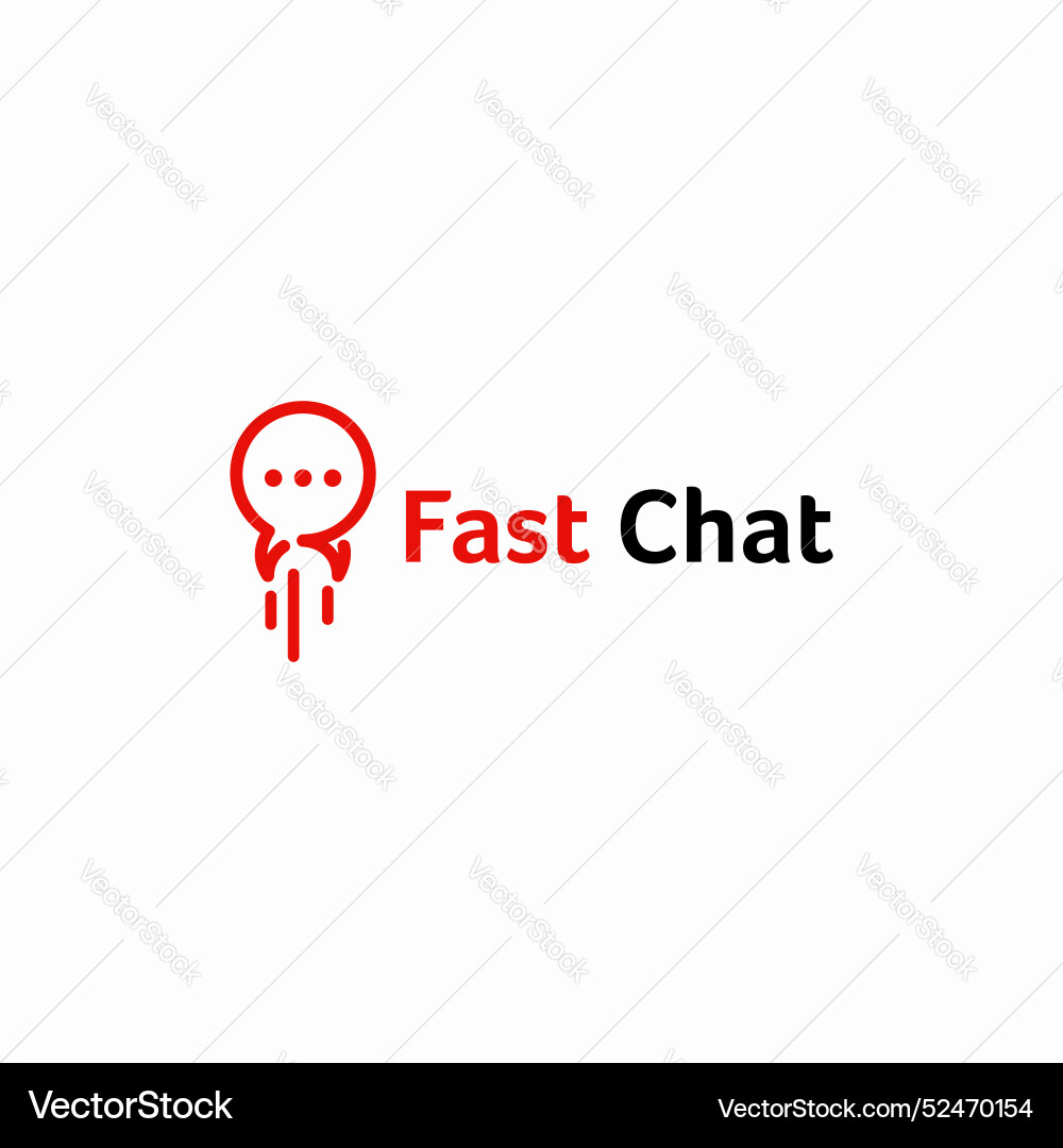 Fast chat logo design concept rocket or consult Vector Image