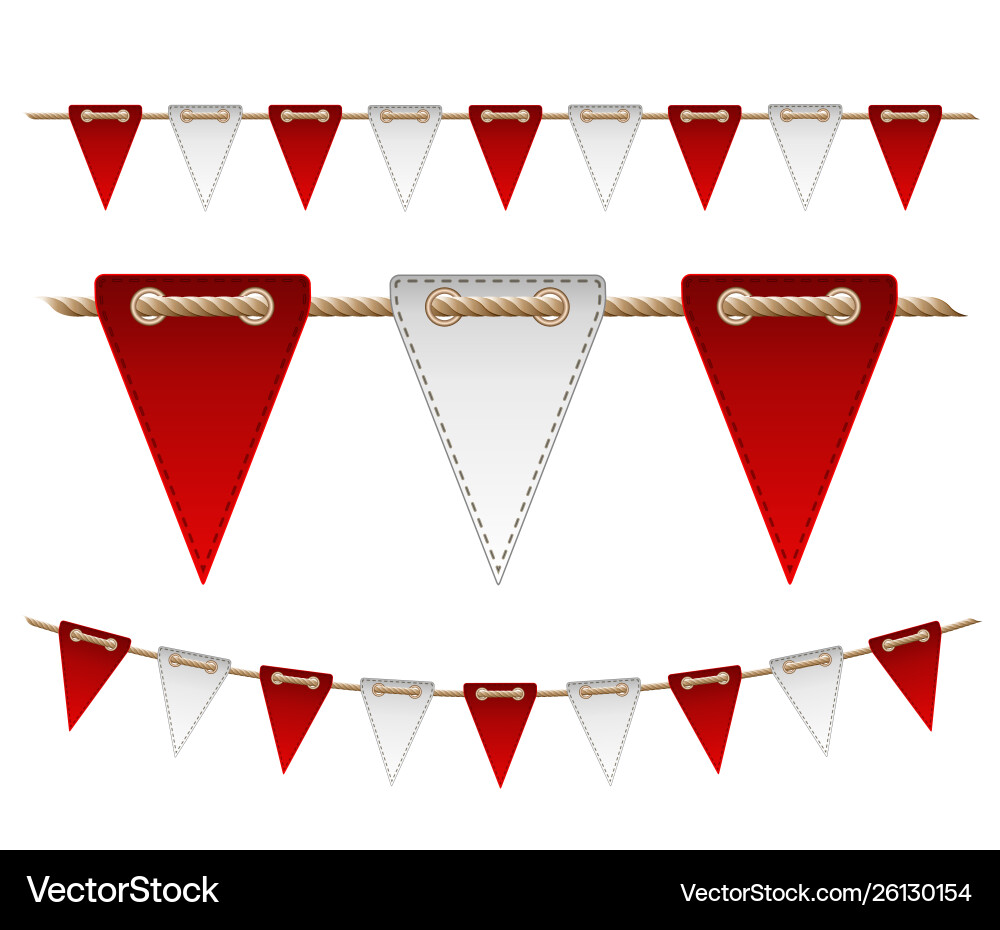 Festive red and white flags on background Vector Image