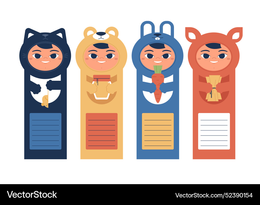 Flat design bookmark template Royalty Free Vector Image