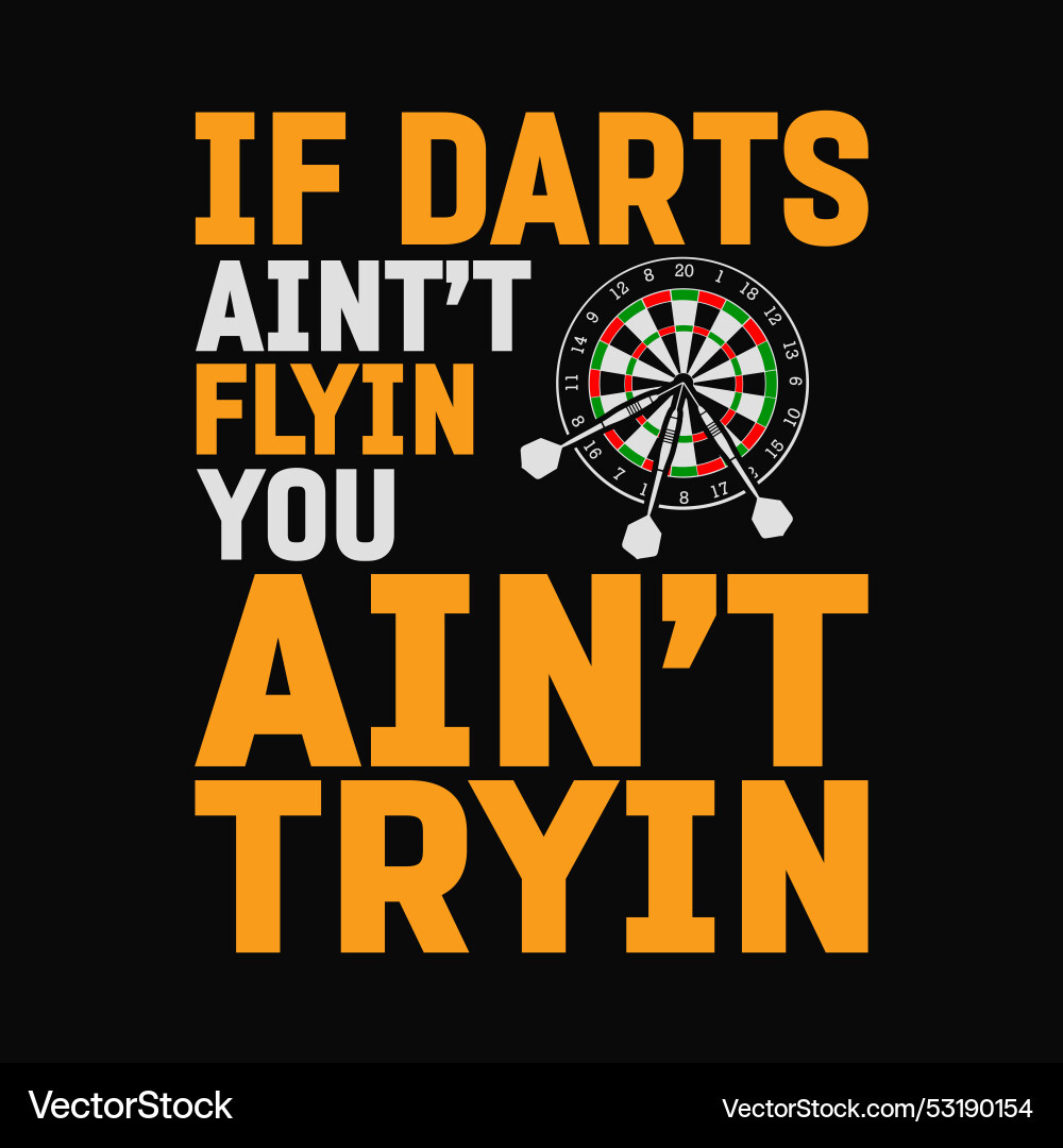 Funny dart pun dartboard darting darter Royalty Free Vector