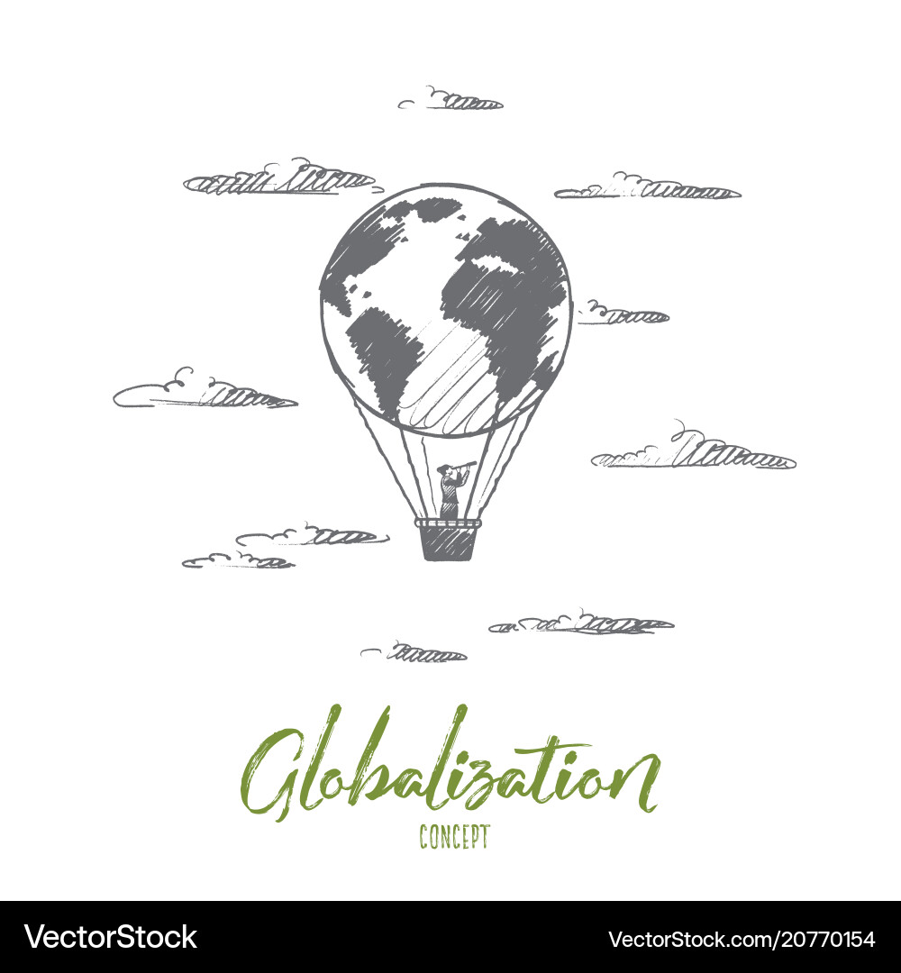 Globalization concept hand drawn isolated Vector Image