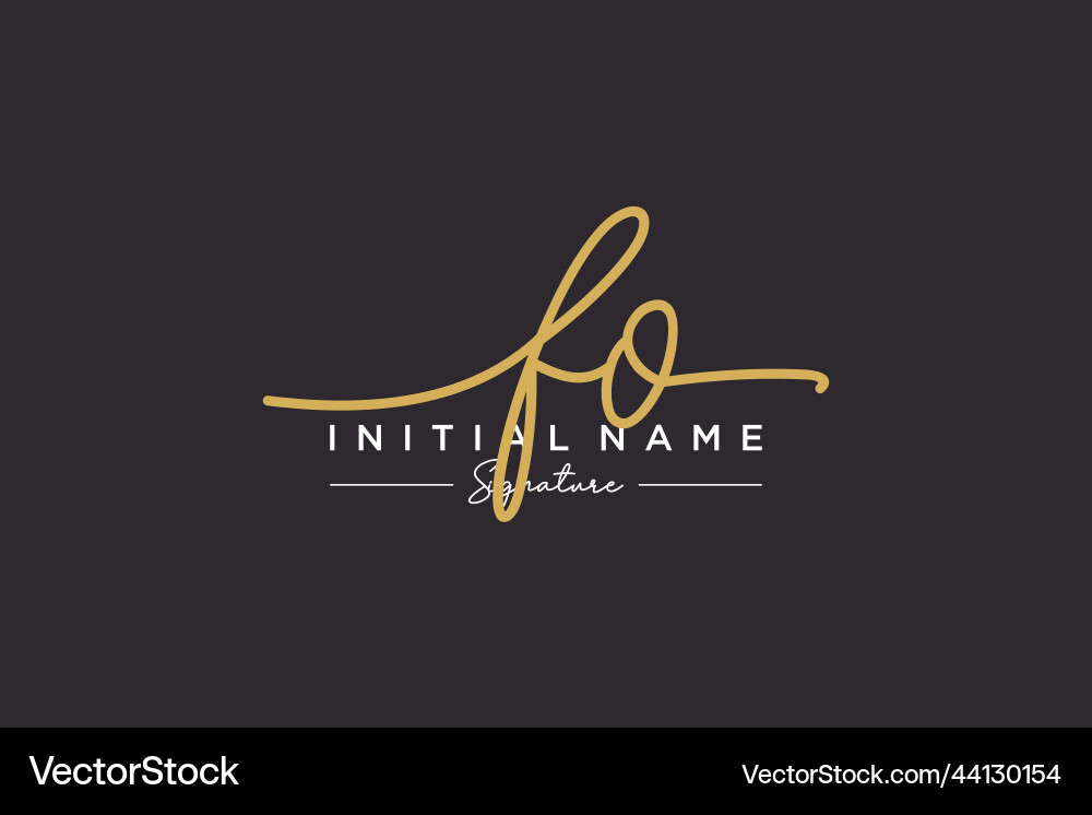 Initial fo signature logo template hand drawn Vector Image