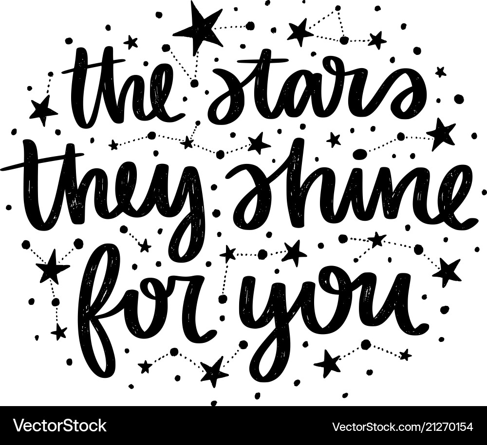 Lettering with stars Royalty Free Vector Image