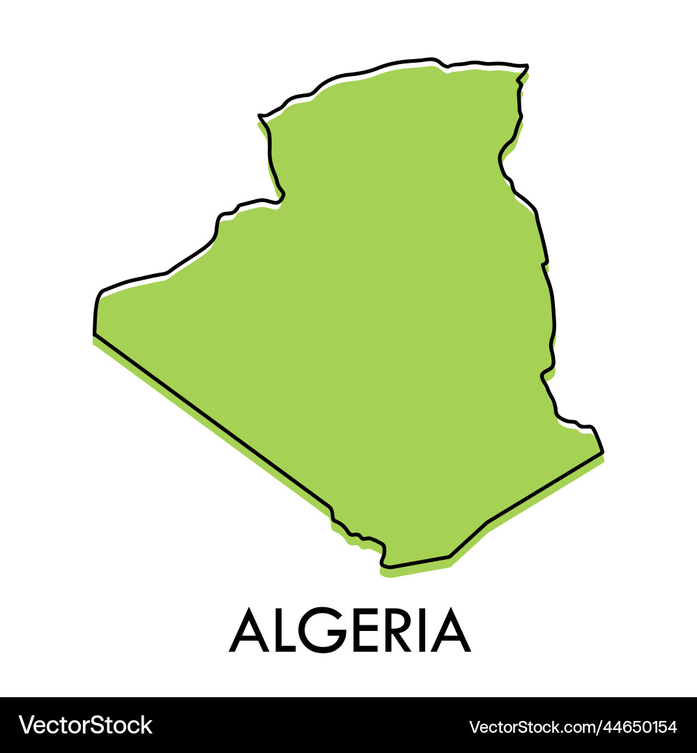 Map of algeria - simple hand drawn stylized Vector Image