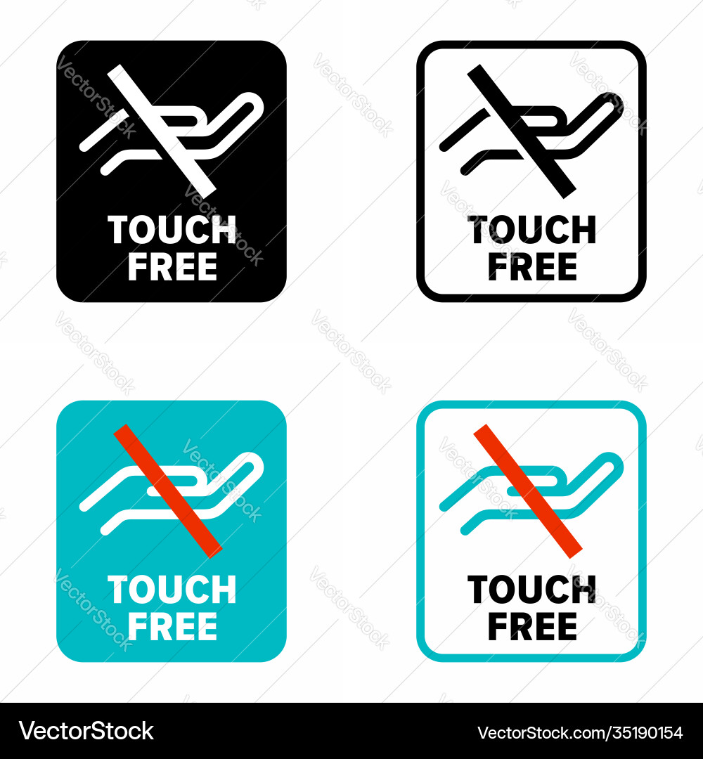 No hands access technology information sign Vector Image