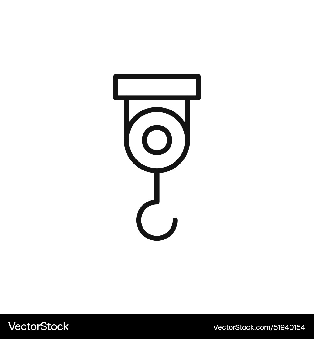 Pulley icon logo sign outline Royalty Free Vector Image