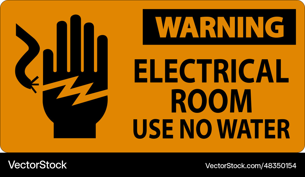 Restricted Area Sign Warning Electrical Room Use Vector Image