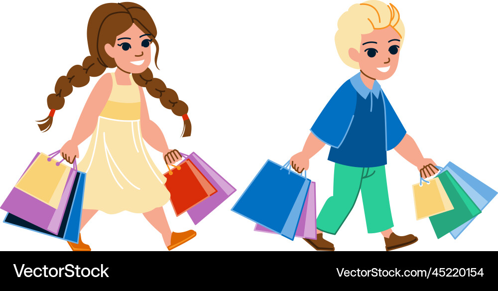 Shopping kid Royalty Free Vector Image - VectorStock