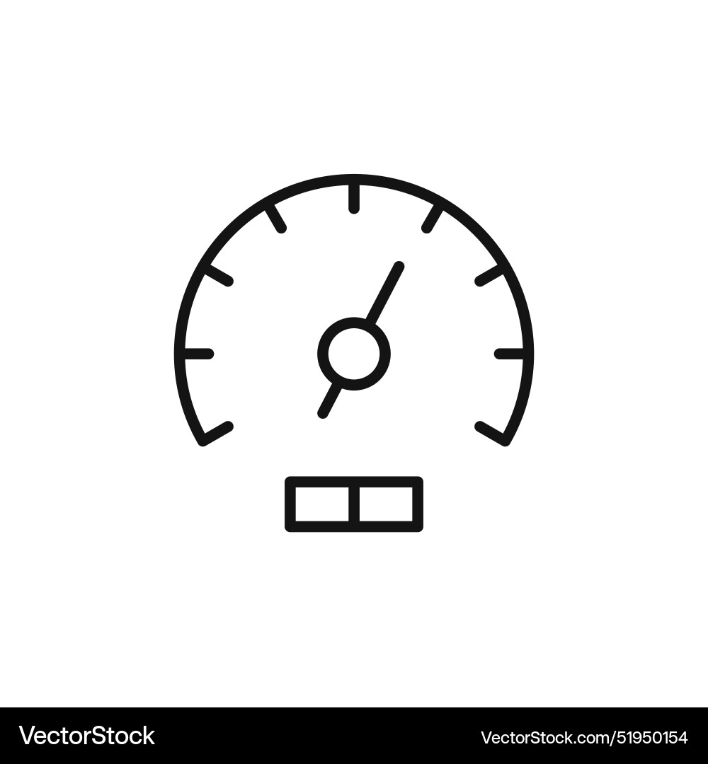 Speedometer logo sign outline Royalty Free Vector Image