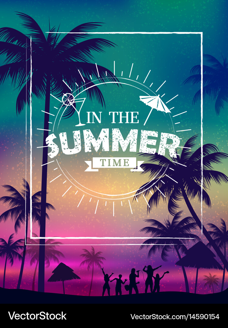 Summer Paradise Poster Royalty Free Vector Image