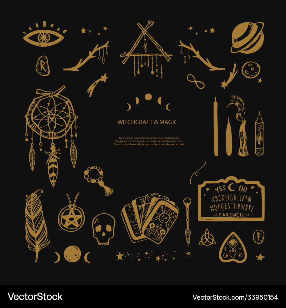 Witchcraft magic background for witches Royalty Free Vector