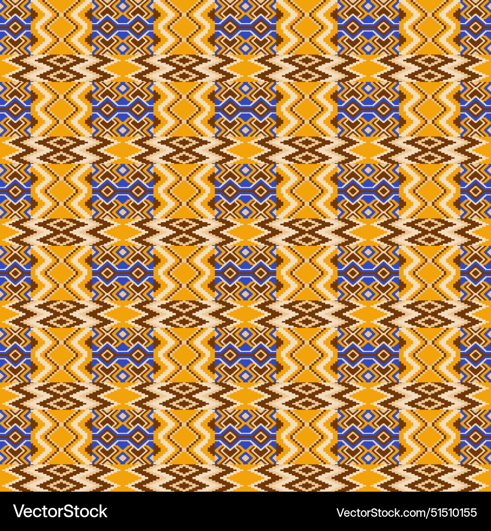 African kente cloth seamless pattern Royalty Free Vector
