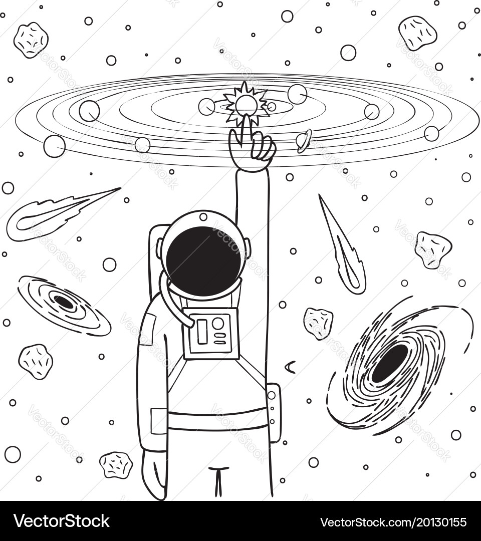 Balance solar system Royalty Free Vector Image