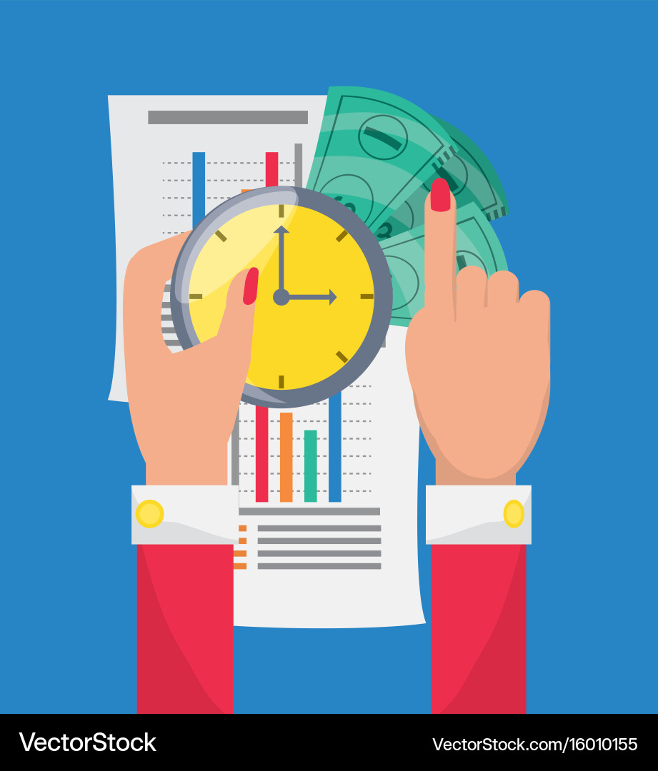 Businesswoman checking the financial documents Vector Image