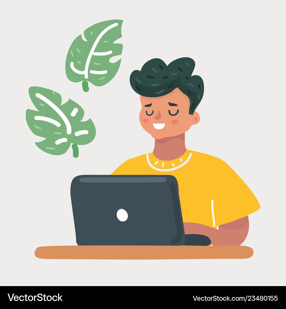 Child studying by online learning Royalty Free Vector Image